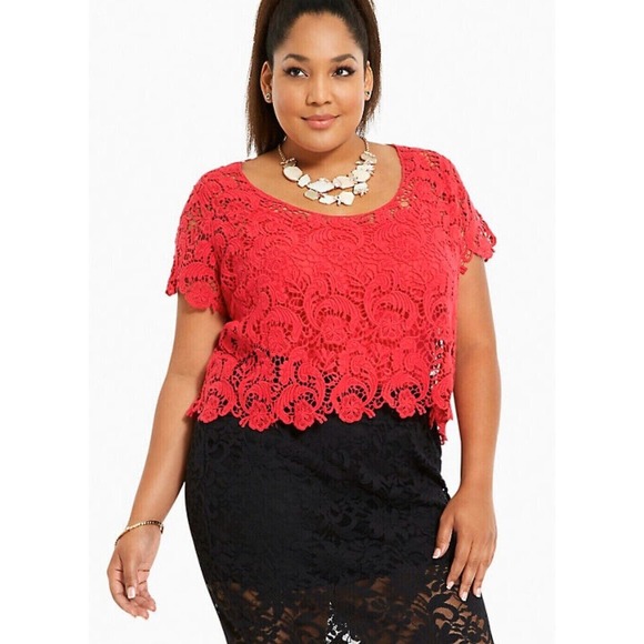 torrid | Tops | Torrid Womens Crochet Lace Spring Summer Easter Crop ...